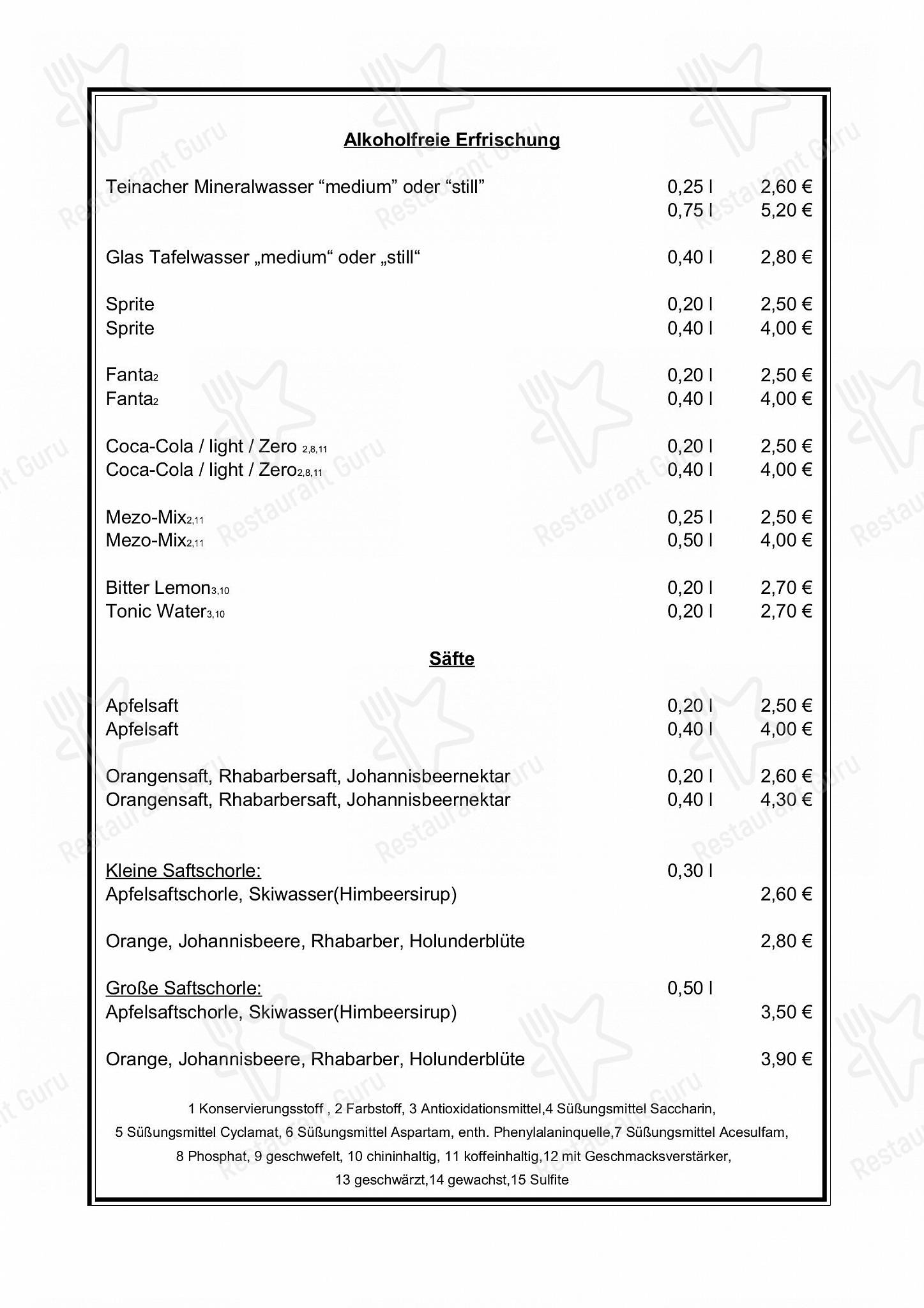 Speisekarte von Aule Alm restaurant, Garmisch-Partenkirchen