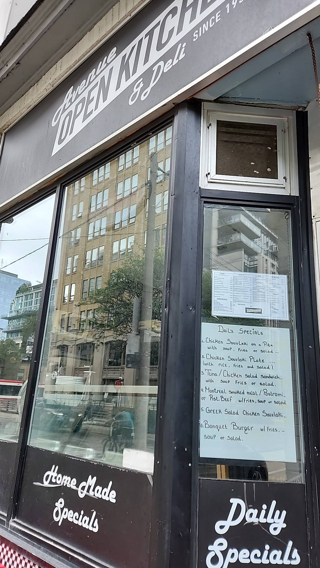 Menu at Avenue Open Kitchen restaurant, Toronto