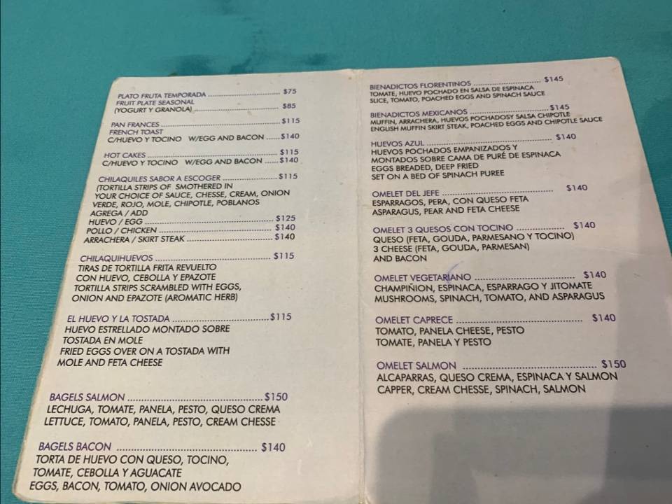 Menu at Azul Bistro restaurant, Puerto Vallarta, Ignacio L. Vallarta 372