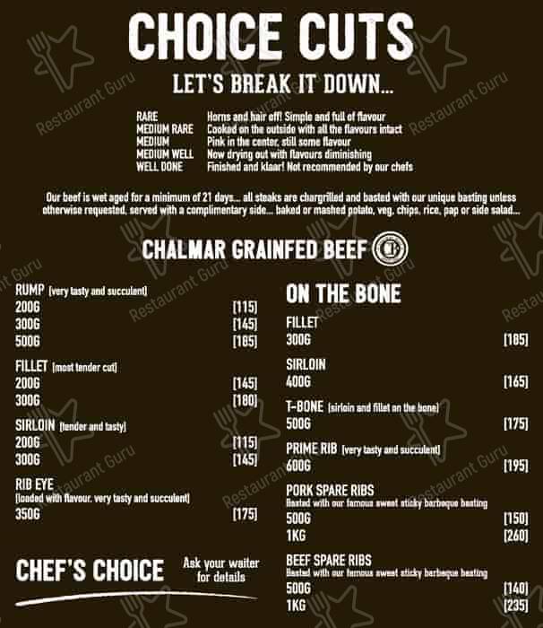 Menu at Butcher Block Florida Road BBQ, Durban, 140 Florida Rd