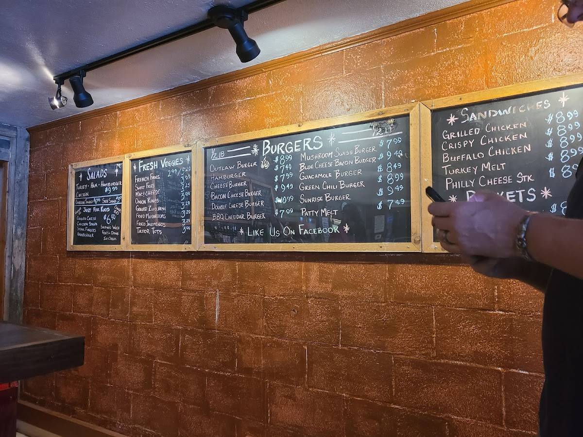 Menu at Outlaw Burgers & BBQ, Justin