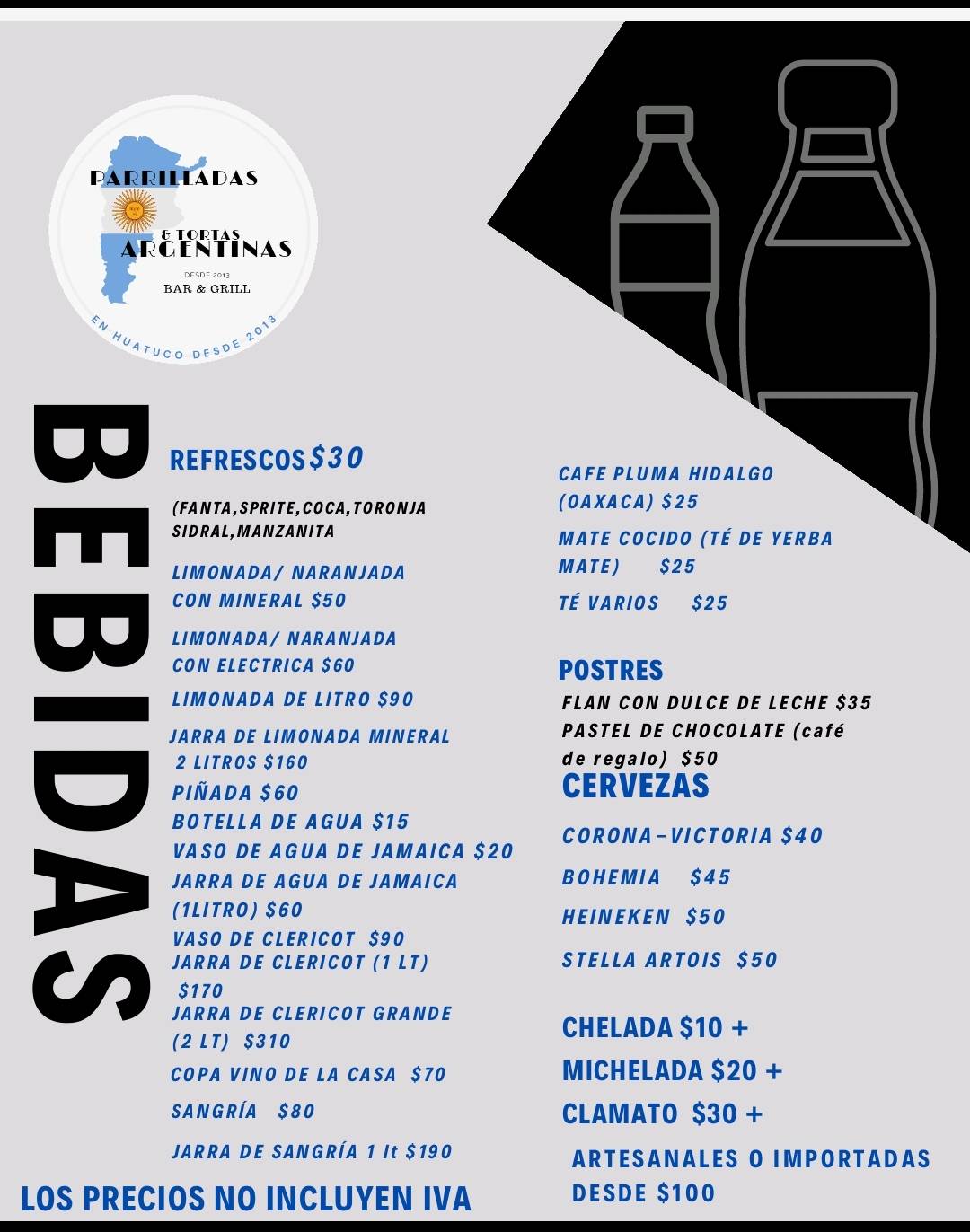 Menu at BUENOS AIRES Tortas Argentinas.... restaurant, La Crucecita