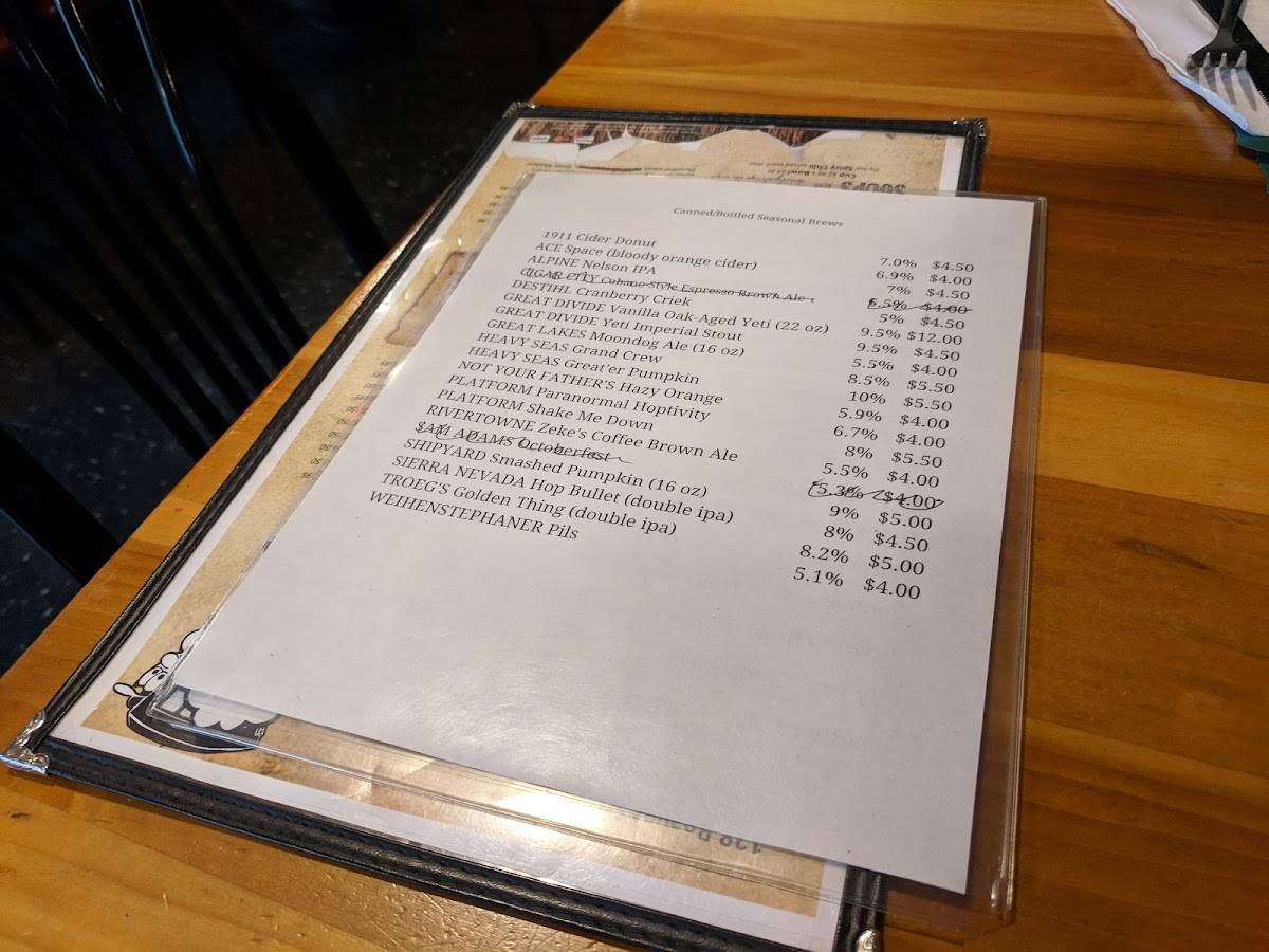 Menu at Back Door Tavern pub & bar, New Brighton