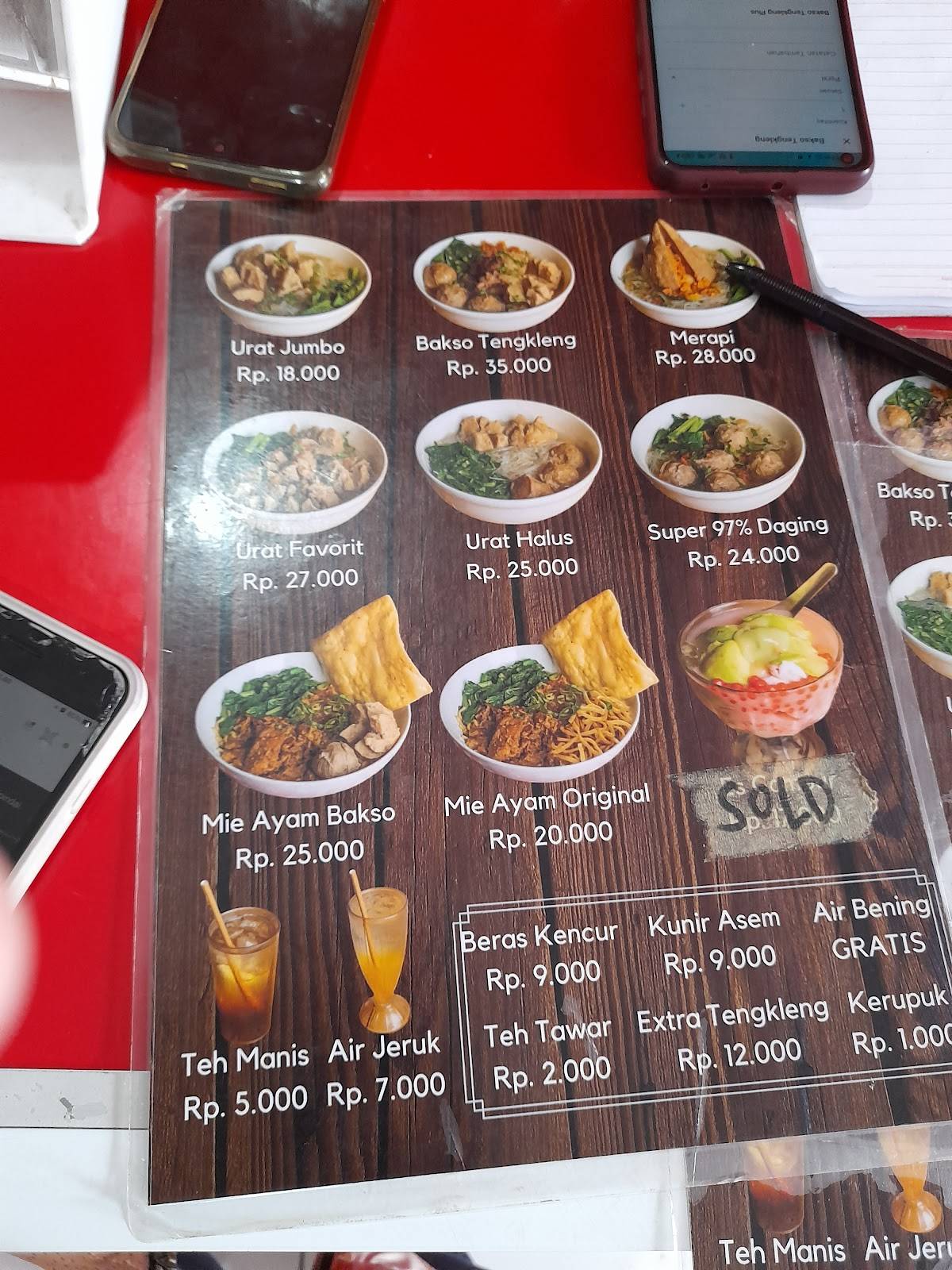 Menu at Bakso Tengkleng Mas Bambang Soreang restaurant, Bandung