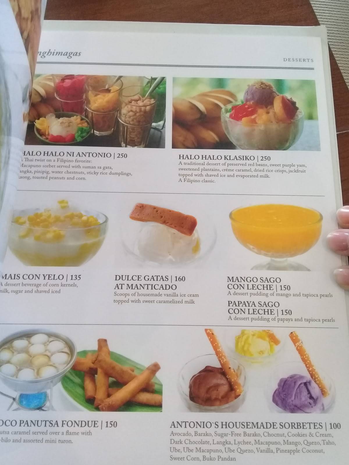 Menu at Balay Dako restaurant, Tagaytay, Tagaytay - Nasugbu Hwy