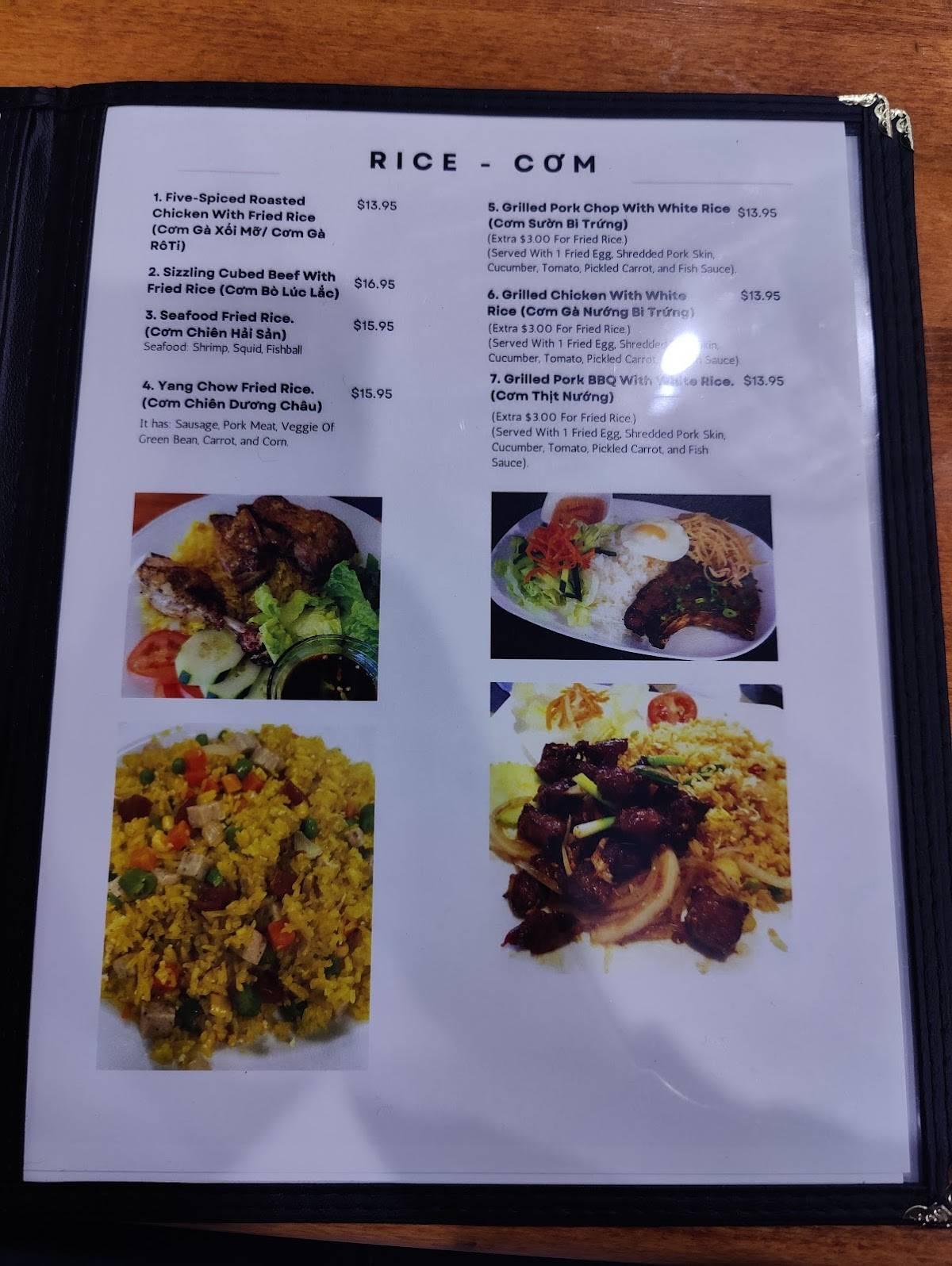 Menu at Banh Mi Dang restaurant, Evans
