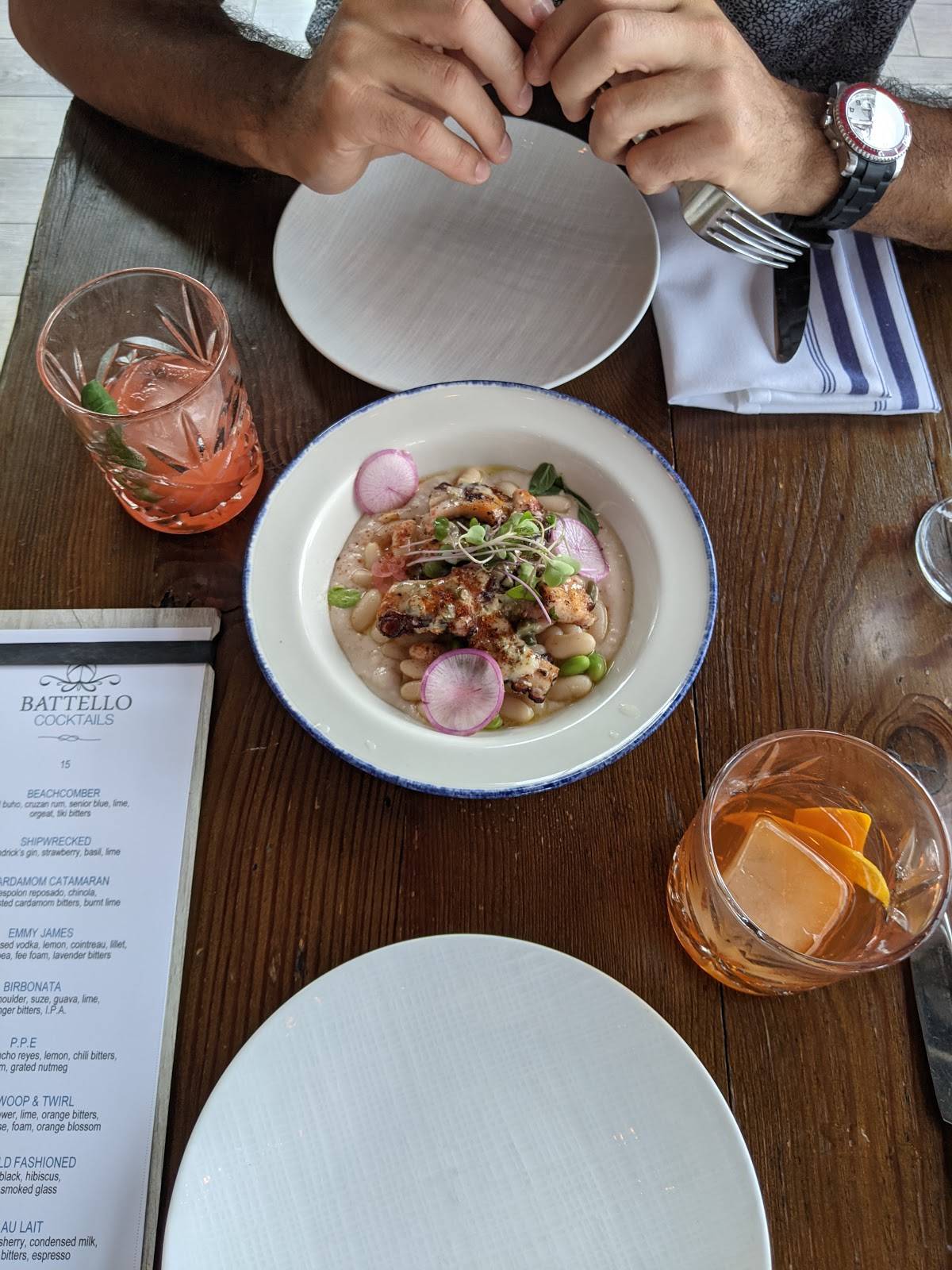 Menu at Battello restaurant, Jersey City