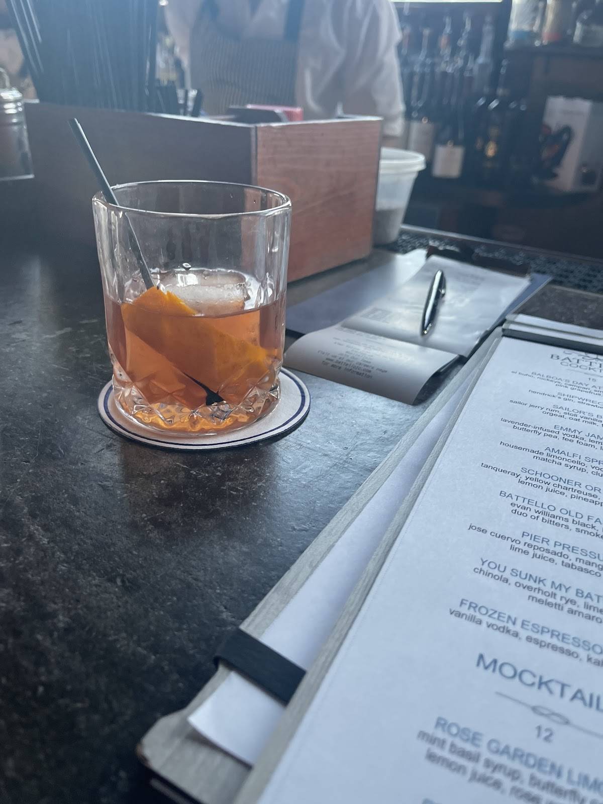 Menu at Battello restaurant, Jersey City
