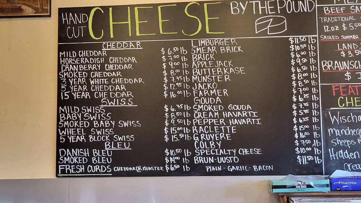 Menu at Baumgartner's Cheese Store & Tavern pub & bar, Monroe