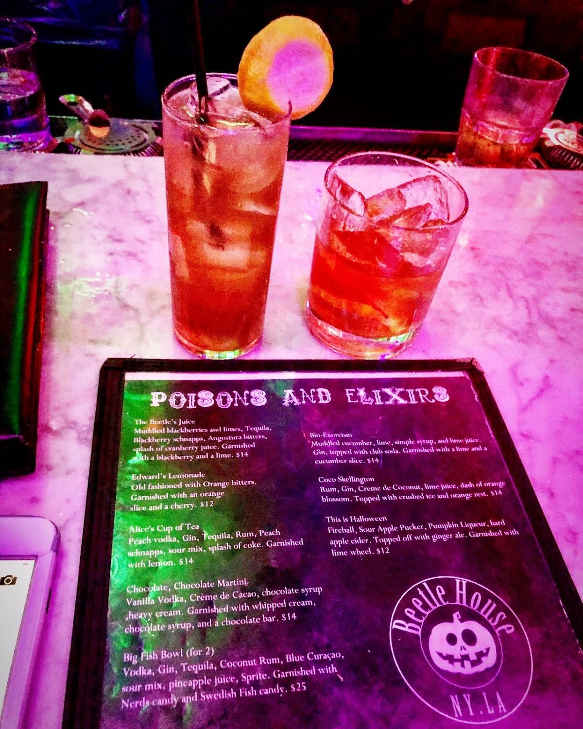 Menu at Beetle House LA pub & bar, Los Angeles