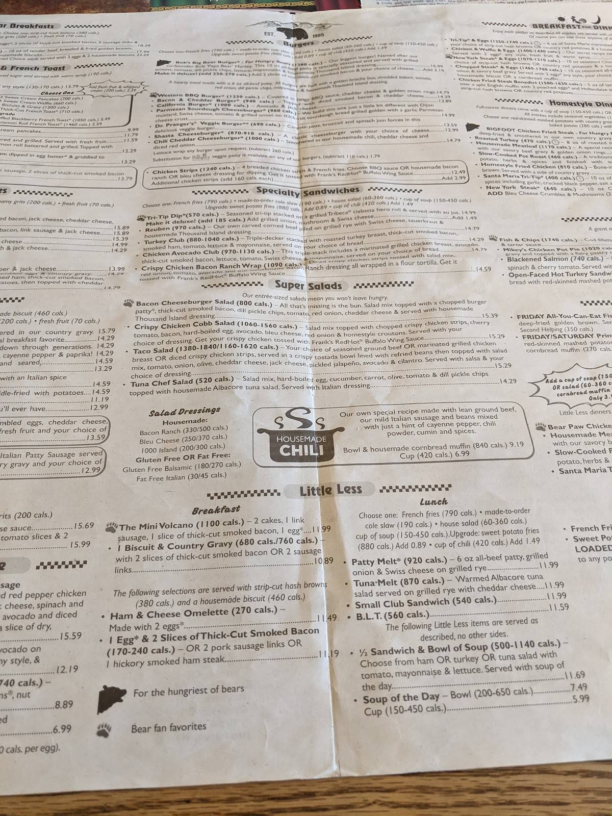 Menu at Black Bear Diner Madras restaurant, Madras