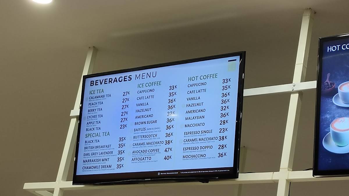 Menu at Borre Cafe, Surabaya