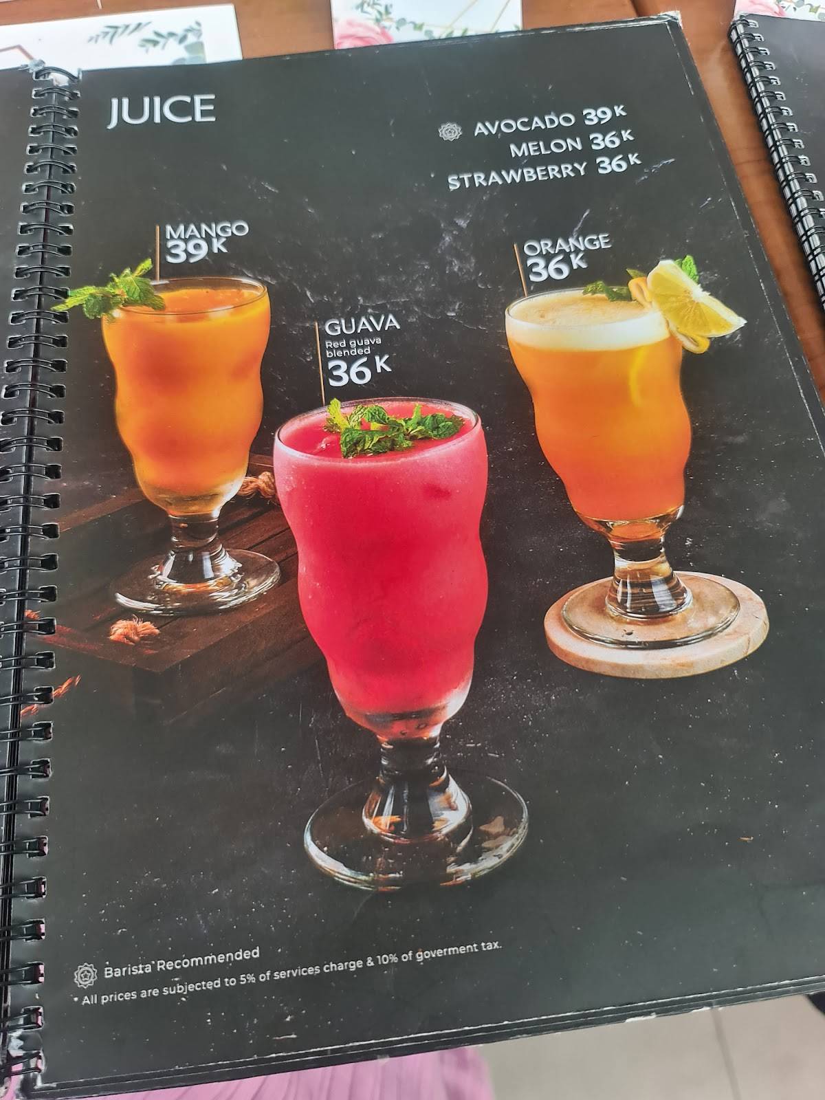 Menu at Borre Cafe, Surabaya
