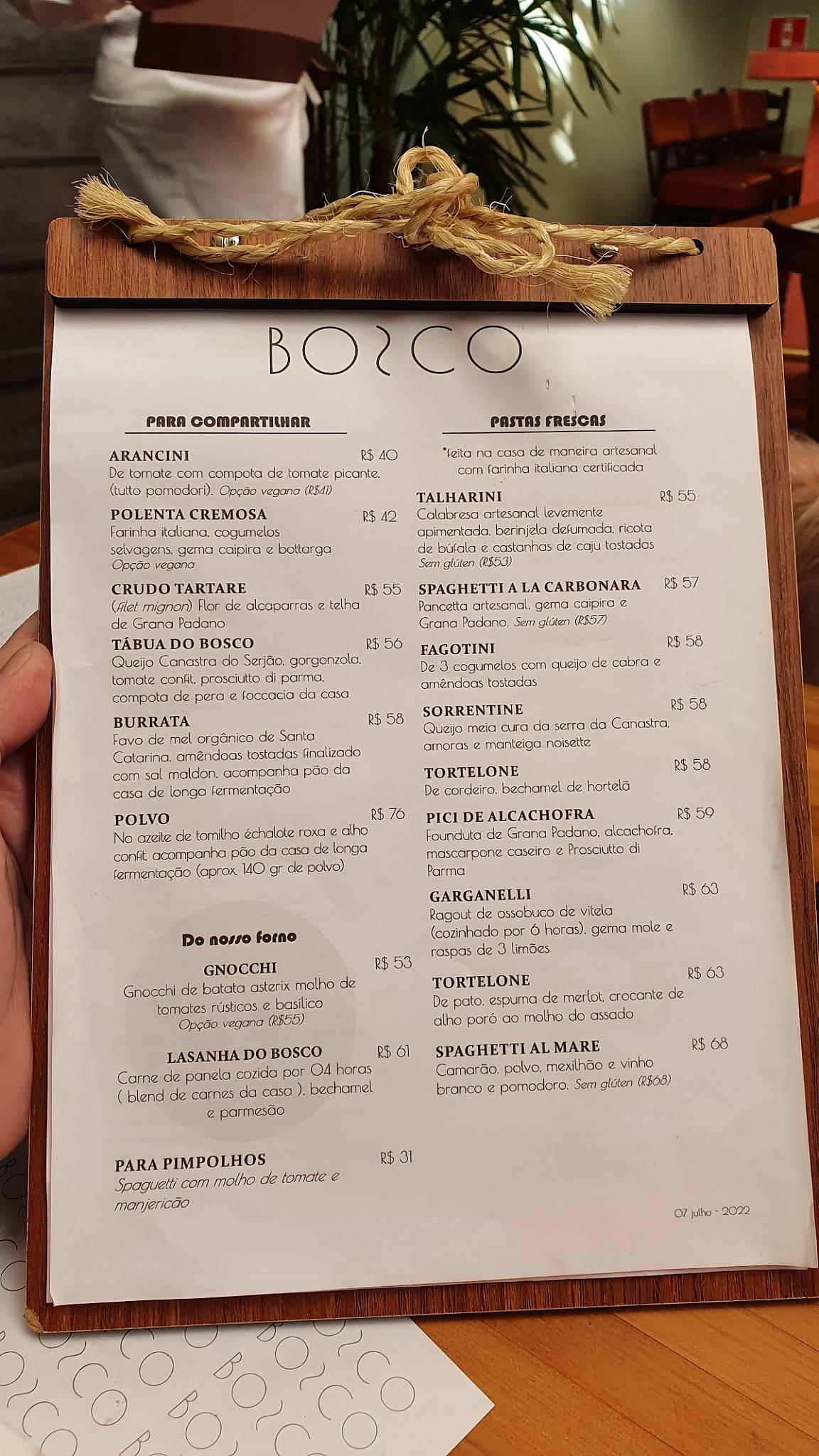 Menu em Bosco Restaurante, São Paulo