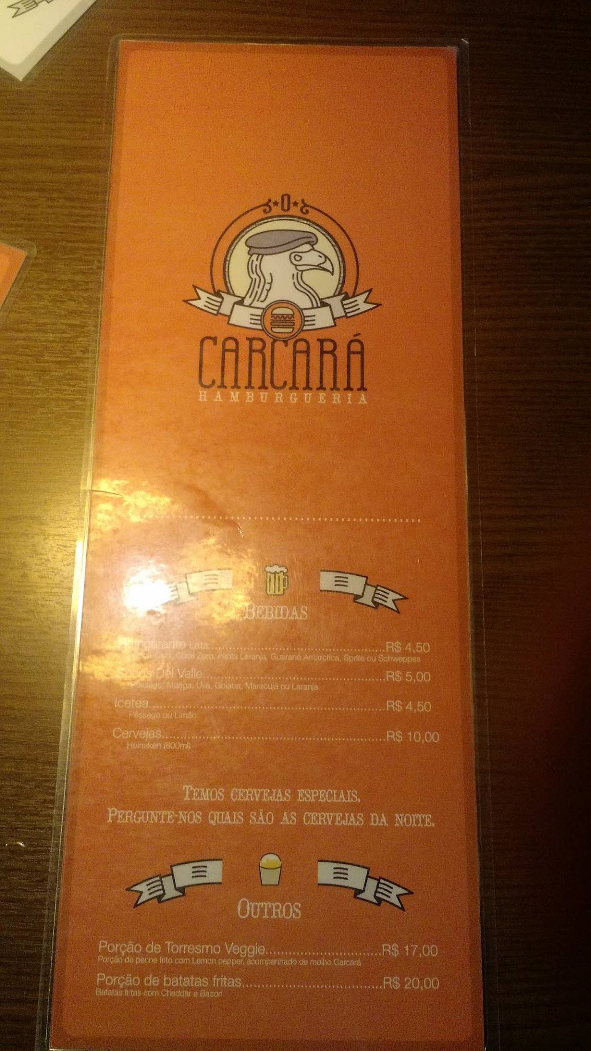 Menu em O Carcará Hamburgueria restaurante, Brasília