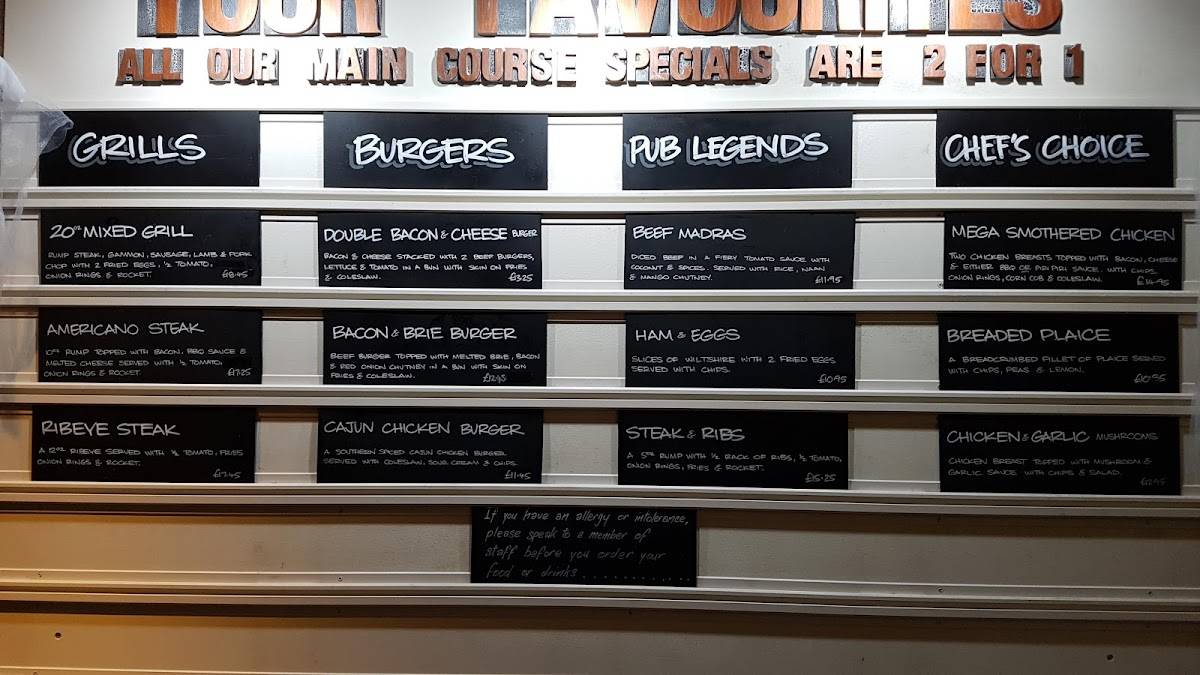 Menu at Willow Tree pub & bar, Brynmawr