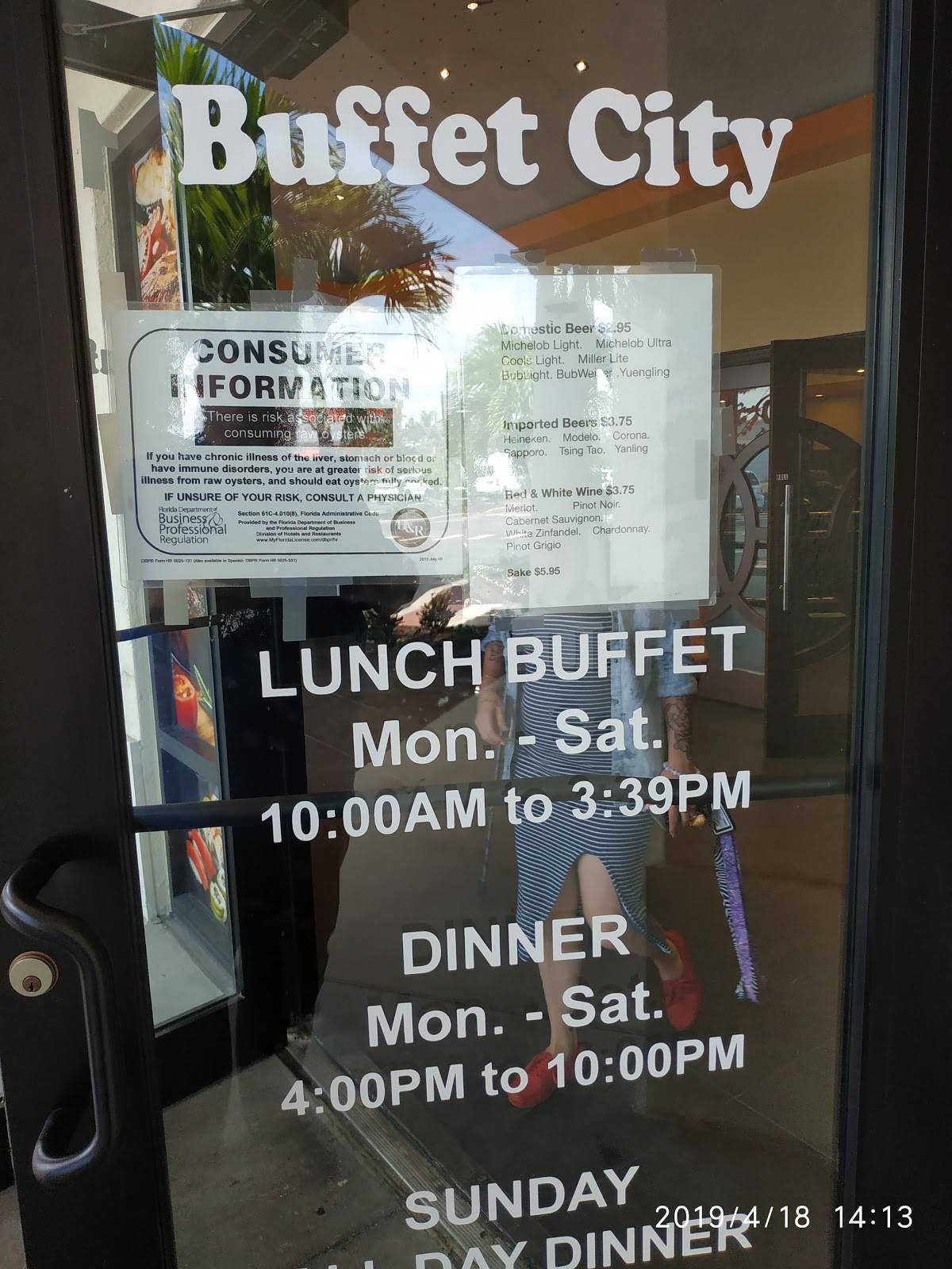 Menu at Buffet City restaurant, Fort Myers