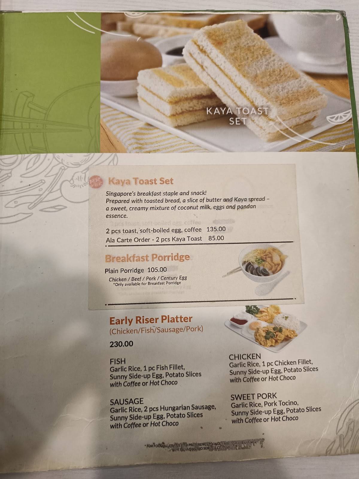 Menu at Bugis Singapore Street Food restaurant, Quezon City, 78 Nicanor ...