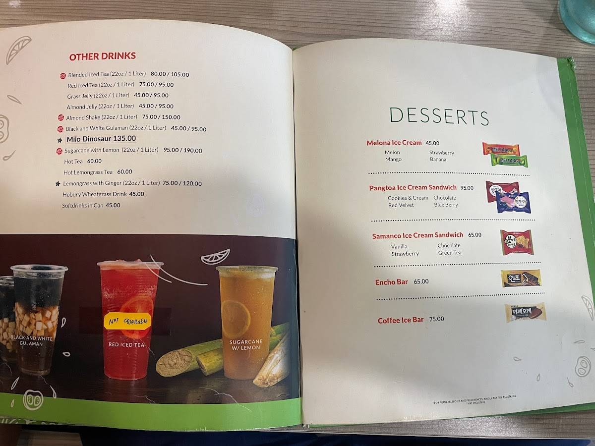 Menu at Bugis Singapore Street Food restaurant, Quezon City, 78 Nicanor ...