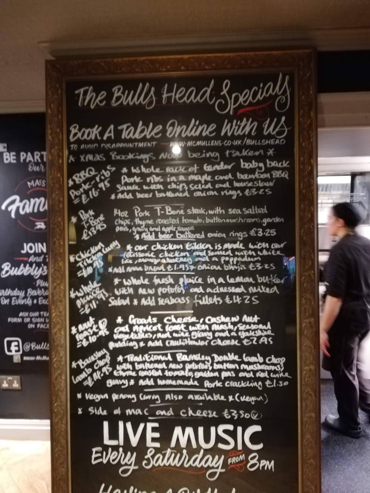 Menu at Bulls Head pub & bar, Broxbourne, High Rd Turnford