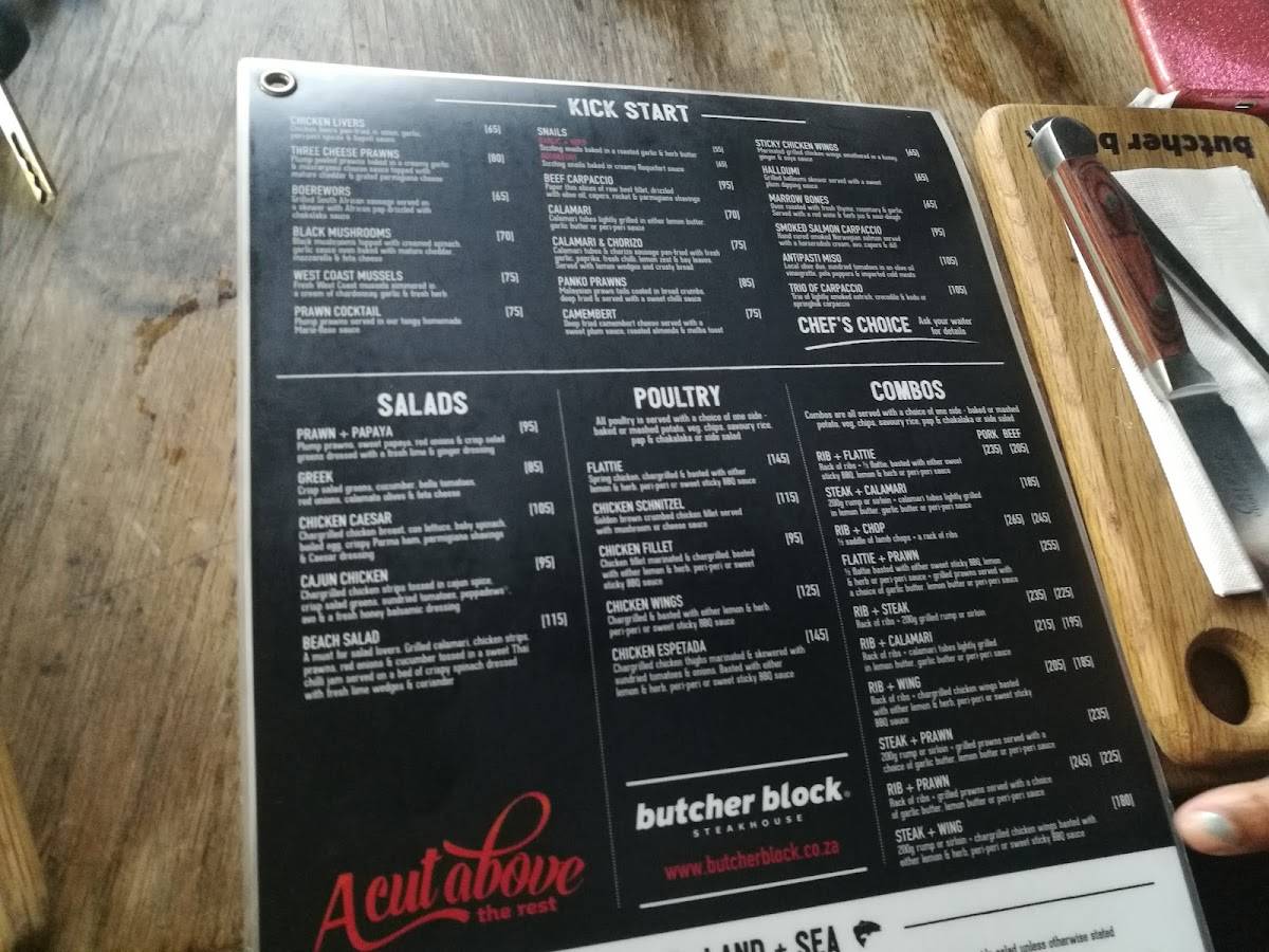 Menu at Butcher Block Florida Road BBQ, Durban, 140 Florida Rd