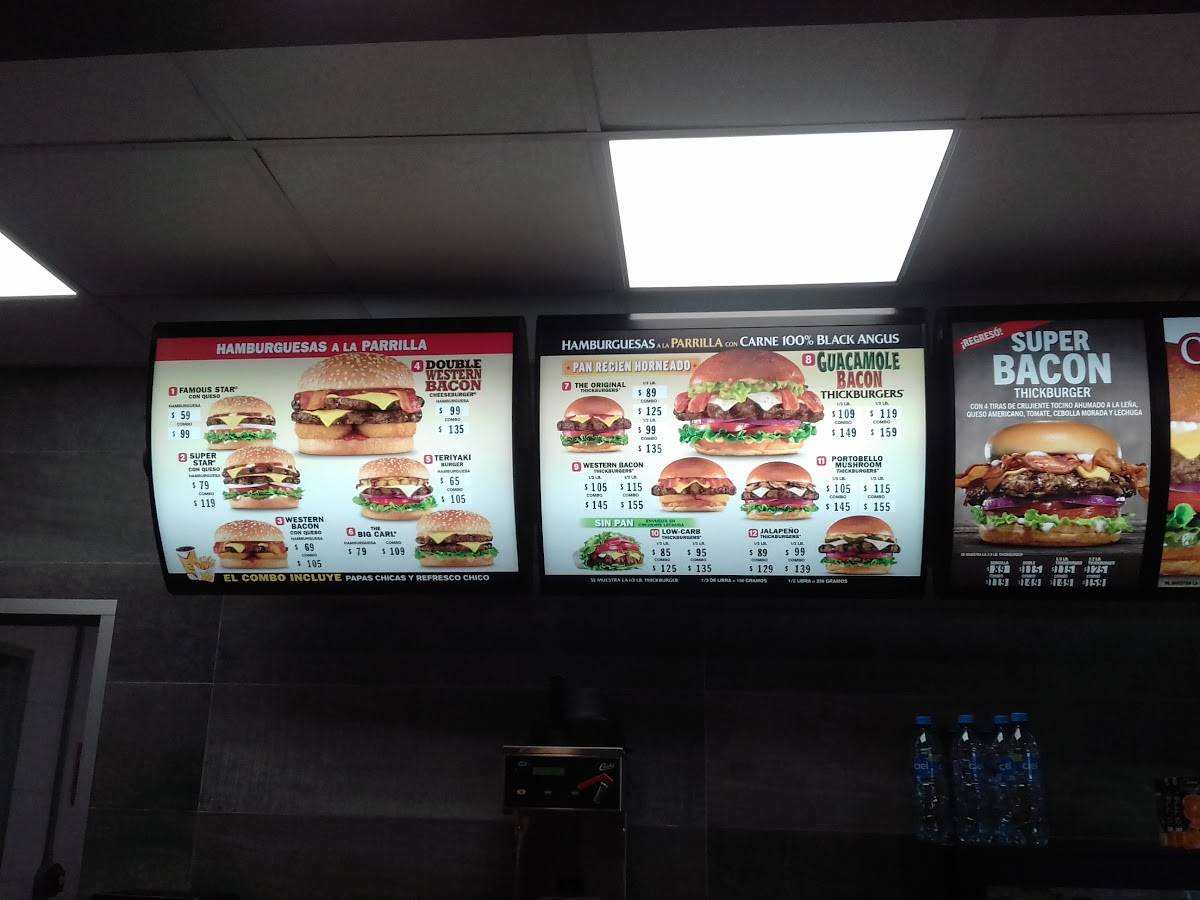 Carta del restaurante Carl's Jr, Ciudad Victoria