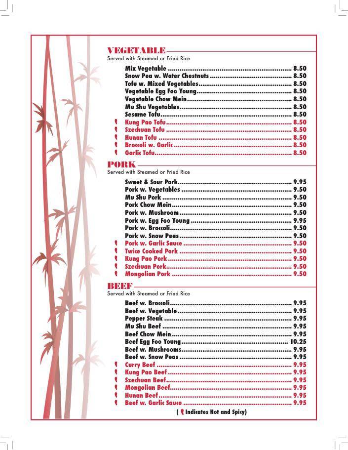 Menu at China Rice Restaurant, Cañon City, 1641 Fremont Dr
