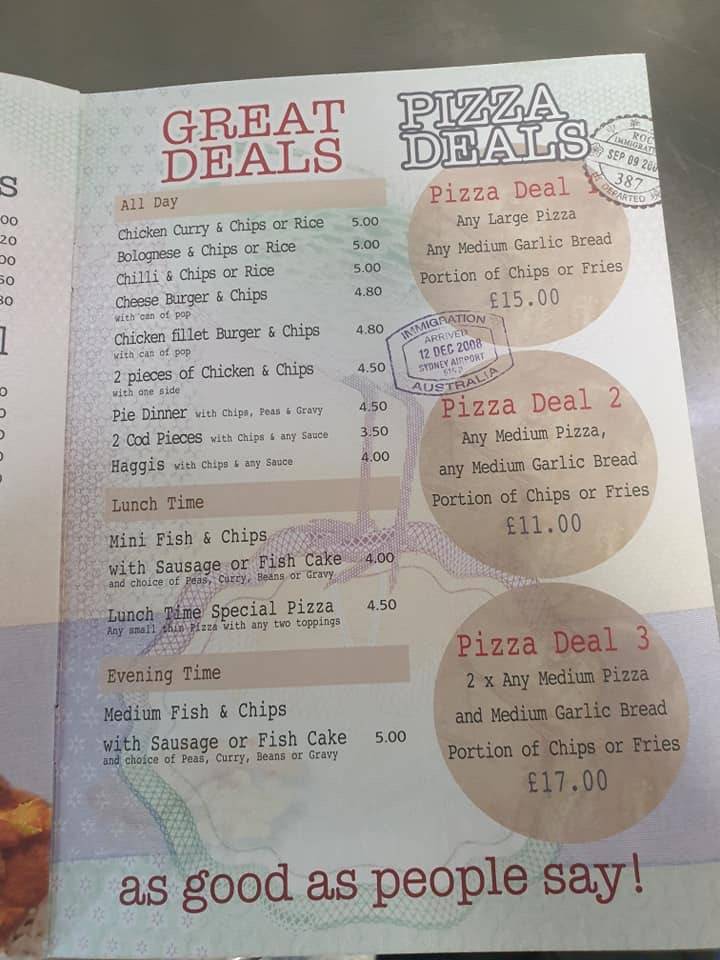 Menu at 5 Flavours cafe, Doncaster