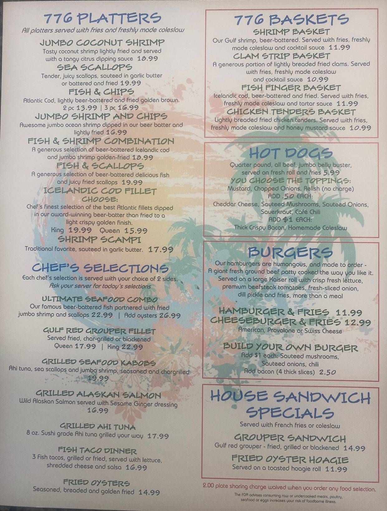 Menu at Cafe 776, Englewood