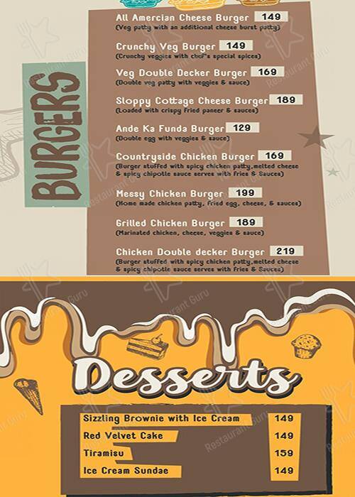 Menu at Bookmyshow Cafe, Bengaluru