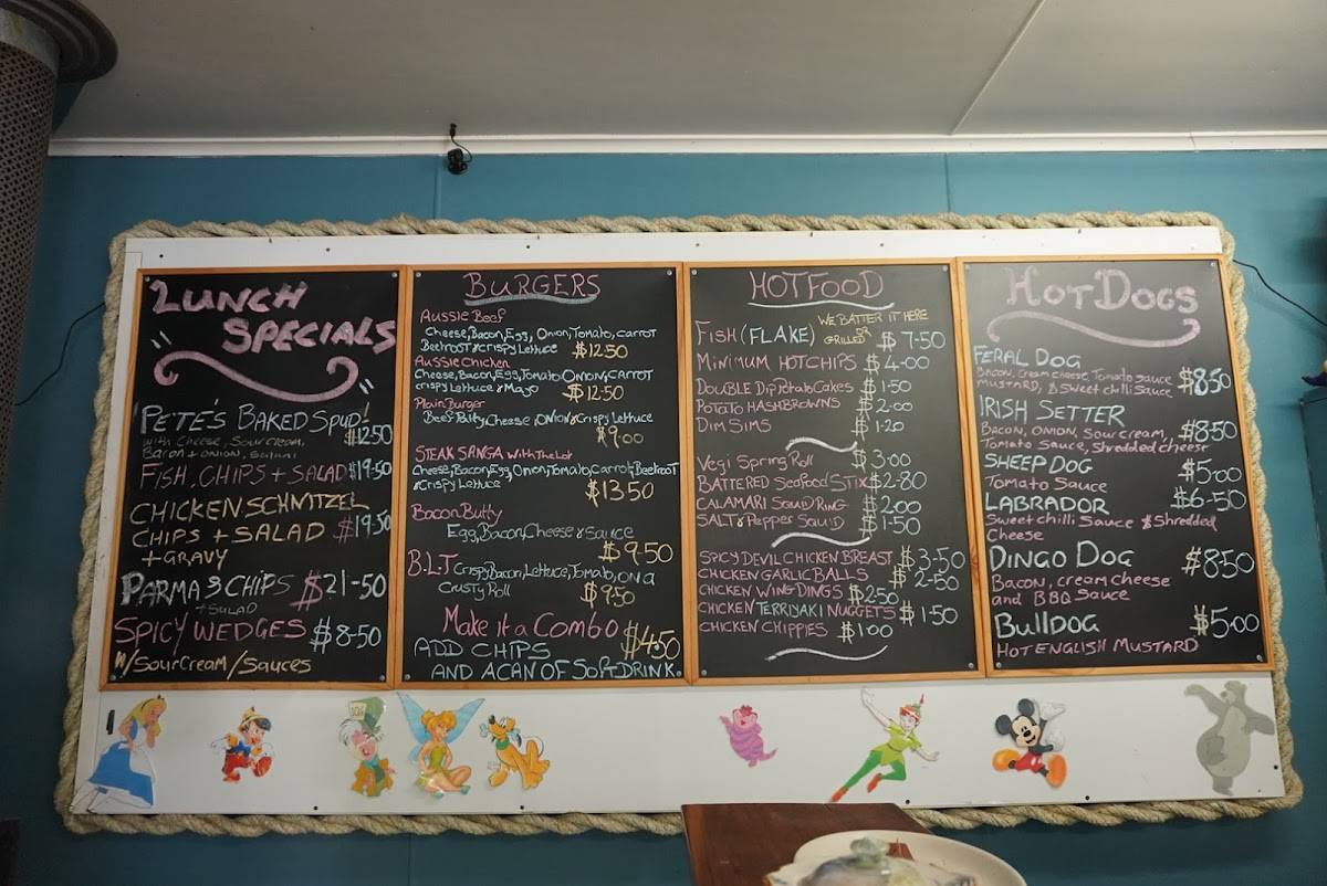 Menu at Cabbage Tree Creek Licensed Cafe & Giftware, Cabbage Tree Creek