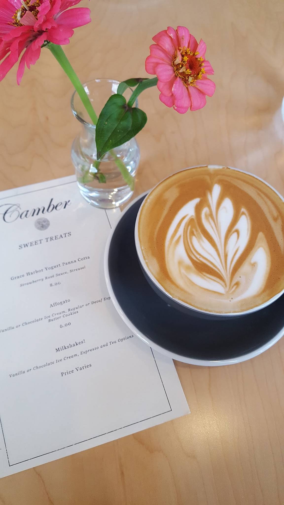 Menu at Camber Coffee cafe, Bellingham