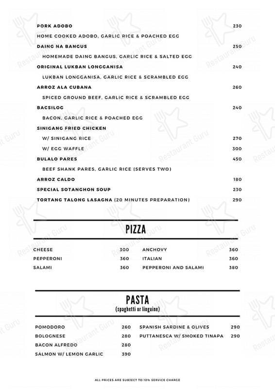 Menu at Kapeng Mainit Tagaytay cafe, Tagaytay