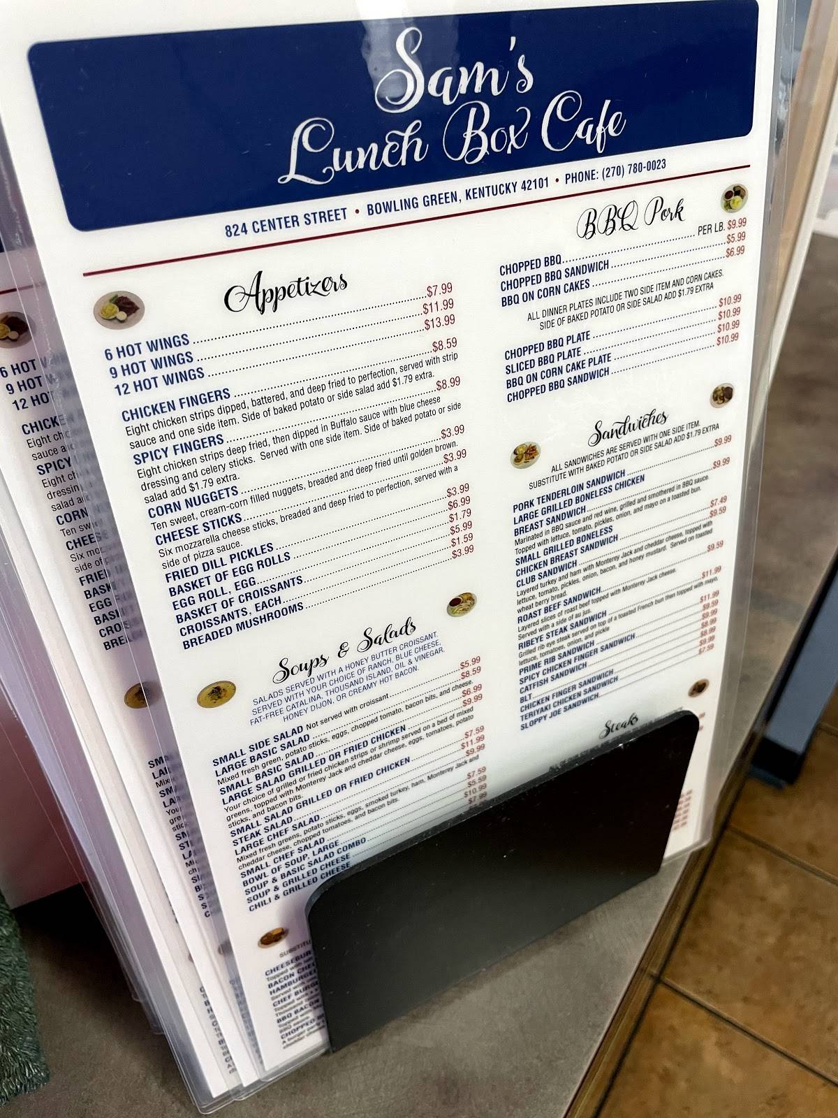 Menu at Lunch Box Cafe, Bowling Green