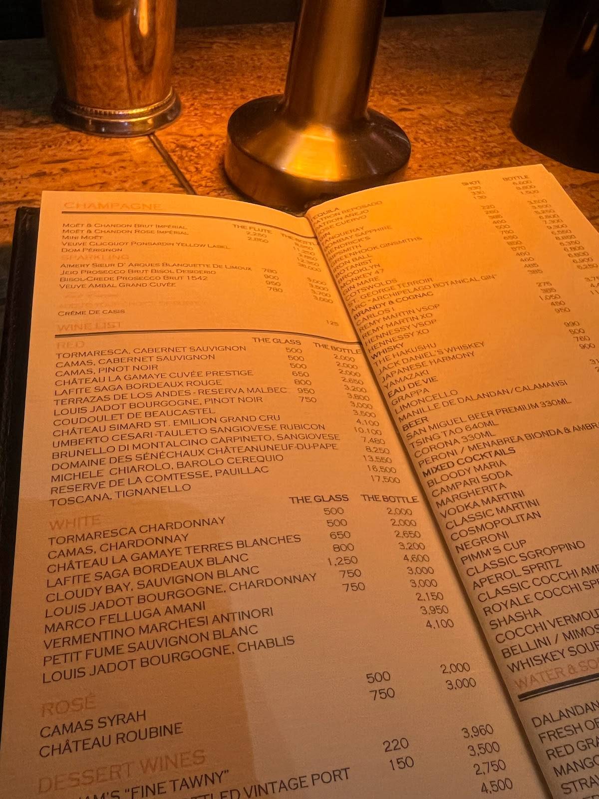 Menu at Lusso cafe, Makati, Legaspi Street