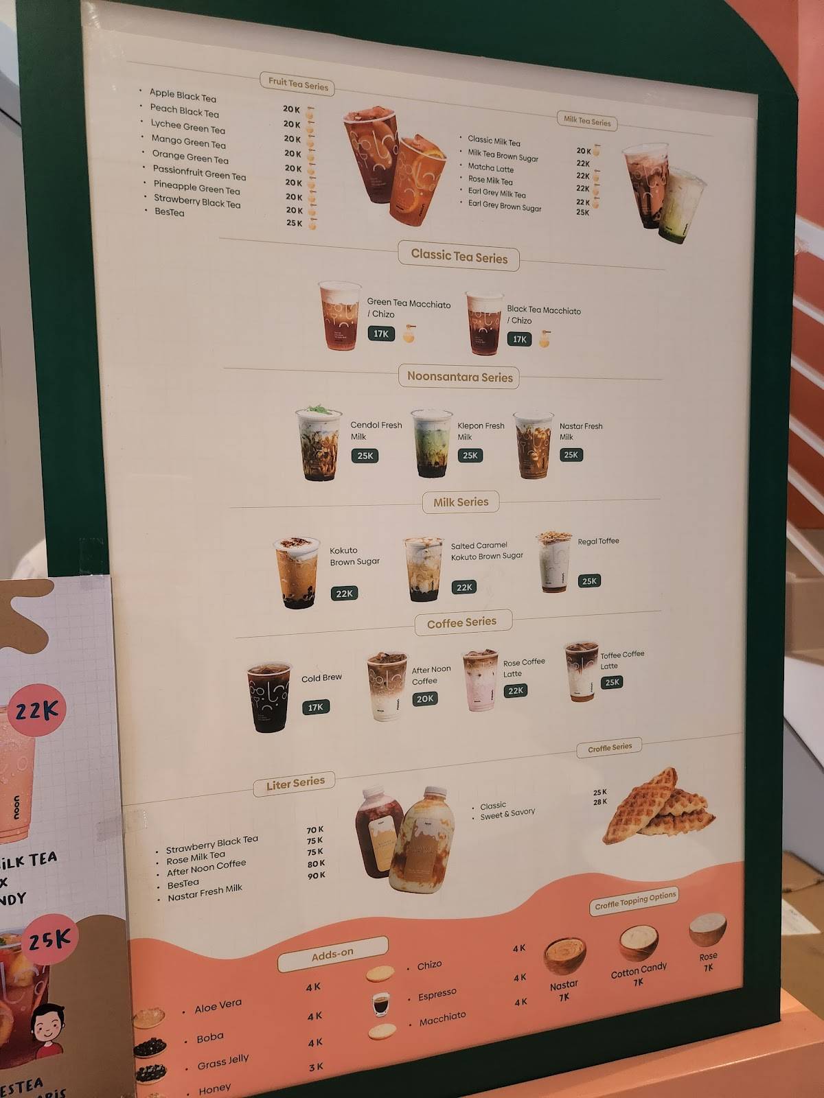 Menu at Noon Tea Bar - Kemang Pratama Bekasi, Bekasi Regency