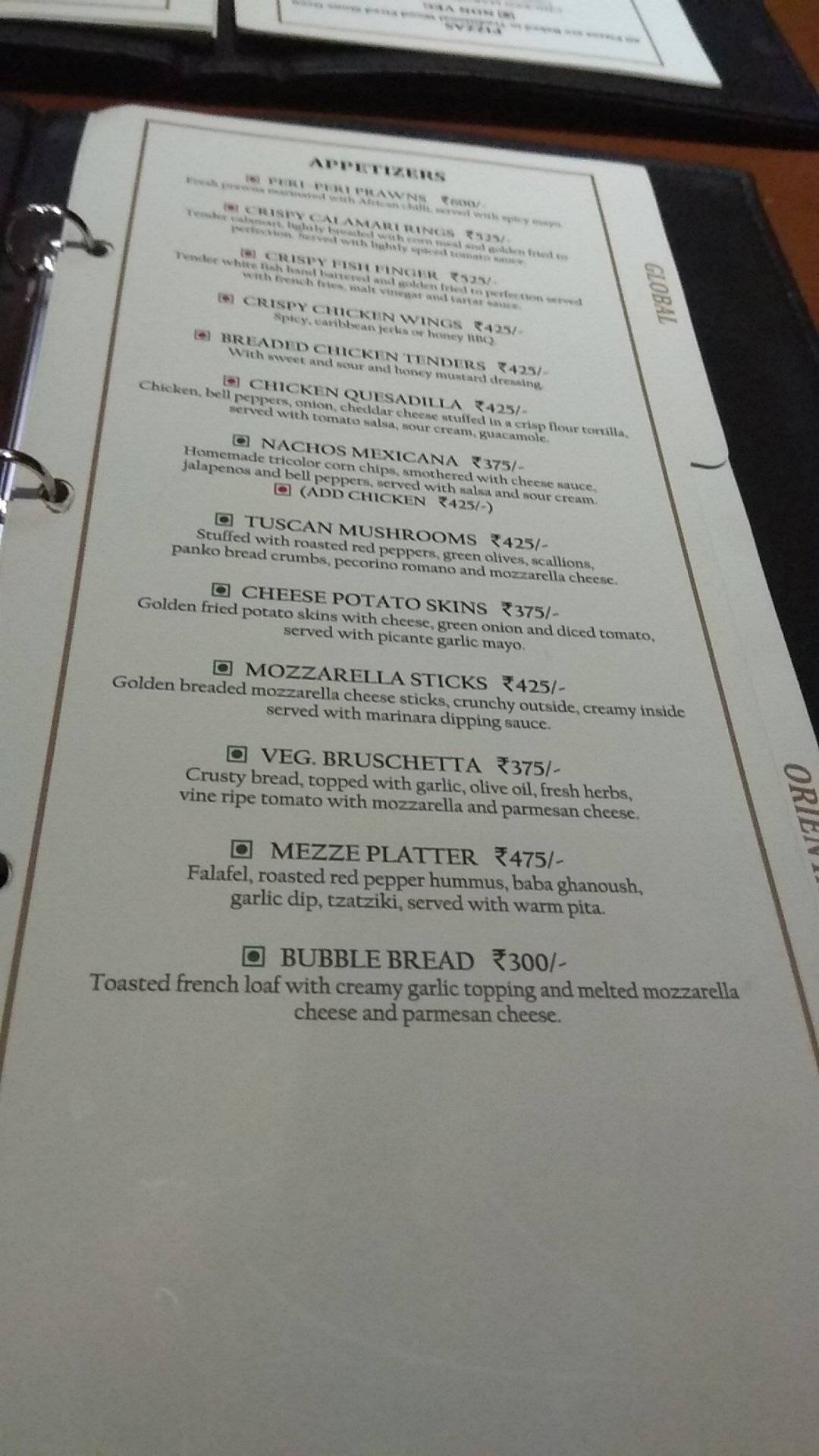 Menu at Cafe Rendezvous, New Delhi, T-540
