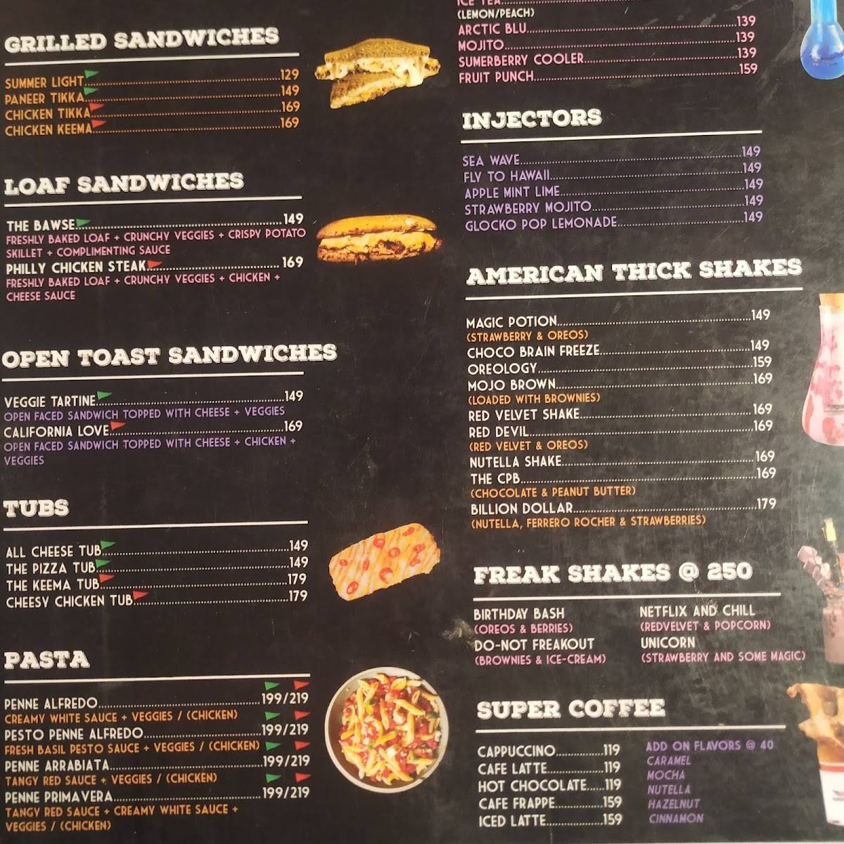 Menu at Super Donuts, Dehradun, World Trade Tower