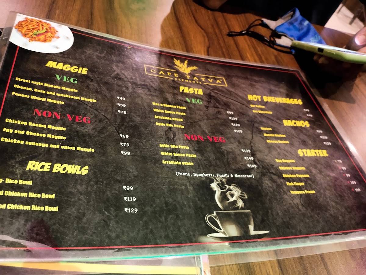 Menu at Cafe Tatva Berhampur, Brahmapur