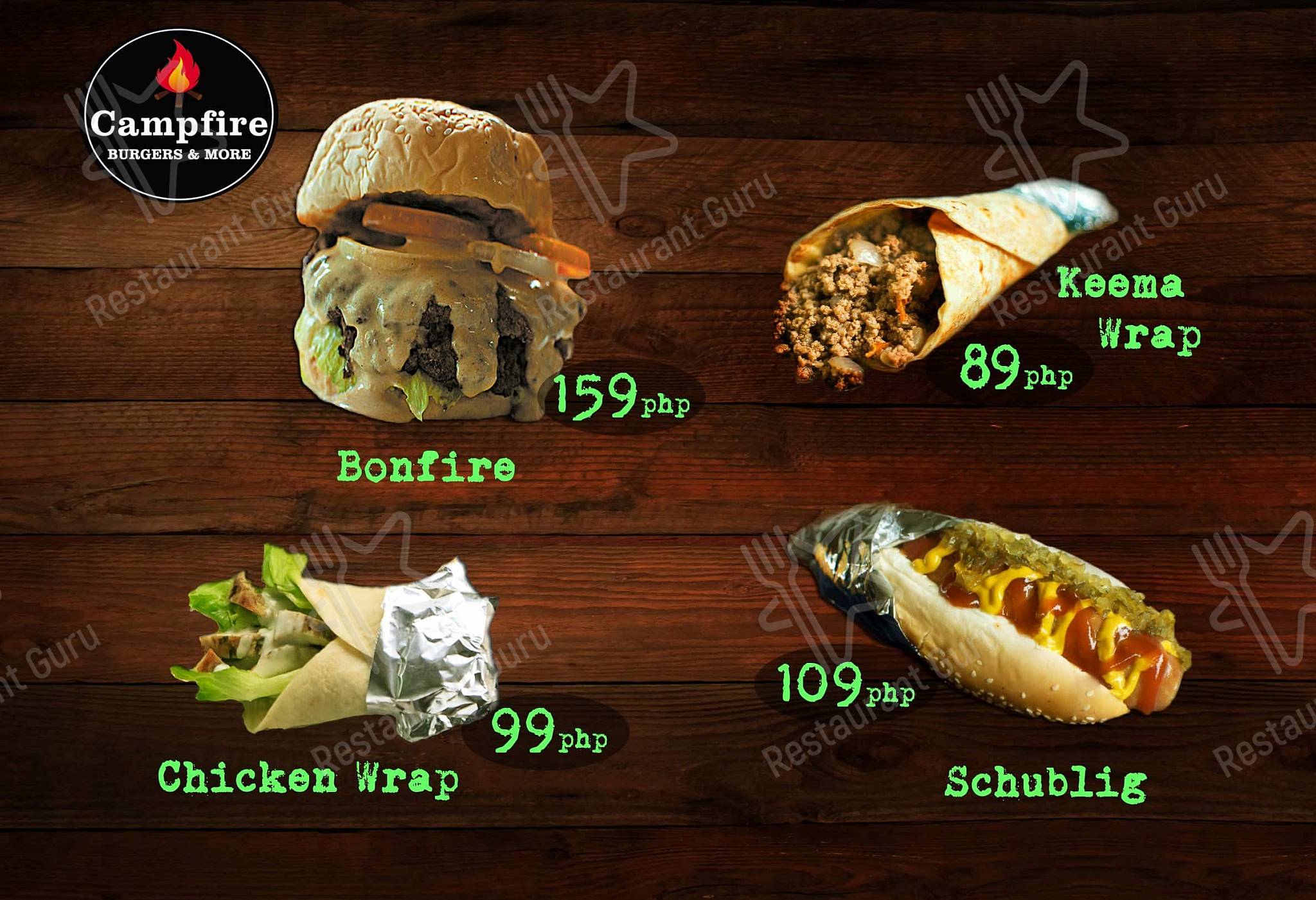 Menu at Campfire Burgers & More - Sct Limbaga restaurant, Quezon City