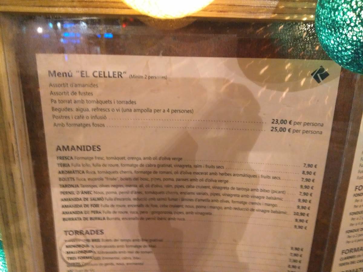 Carta del restaurante Can Recasens, Barcelona