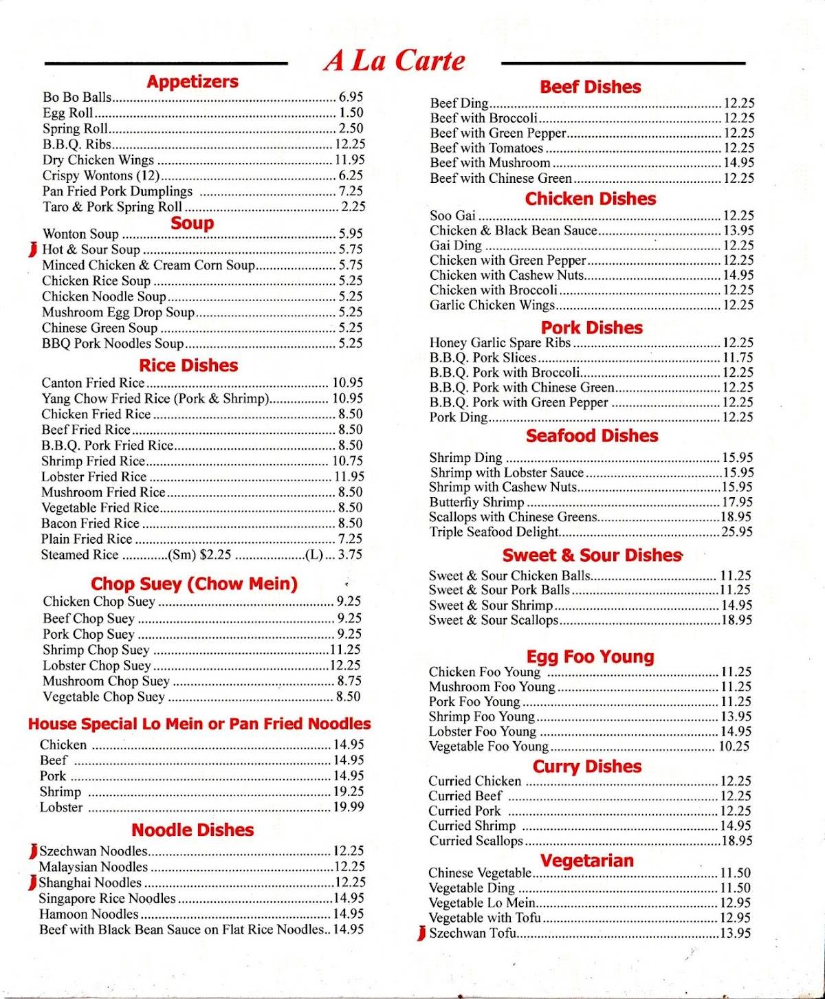 Menu at Canton Family Restaurant, North Sydney, 294 Commercial St