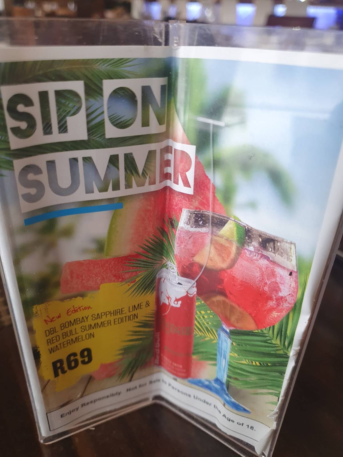 Menu at Bossa Tyger Falls restaurant, Cape Town, Shop 2
