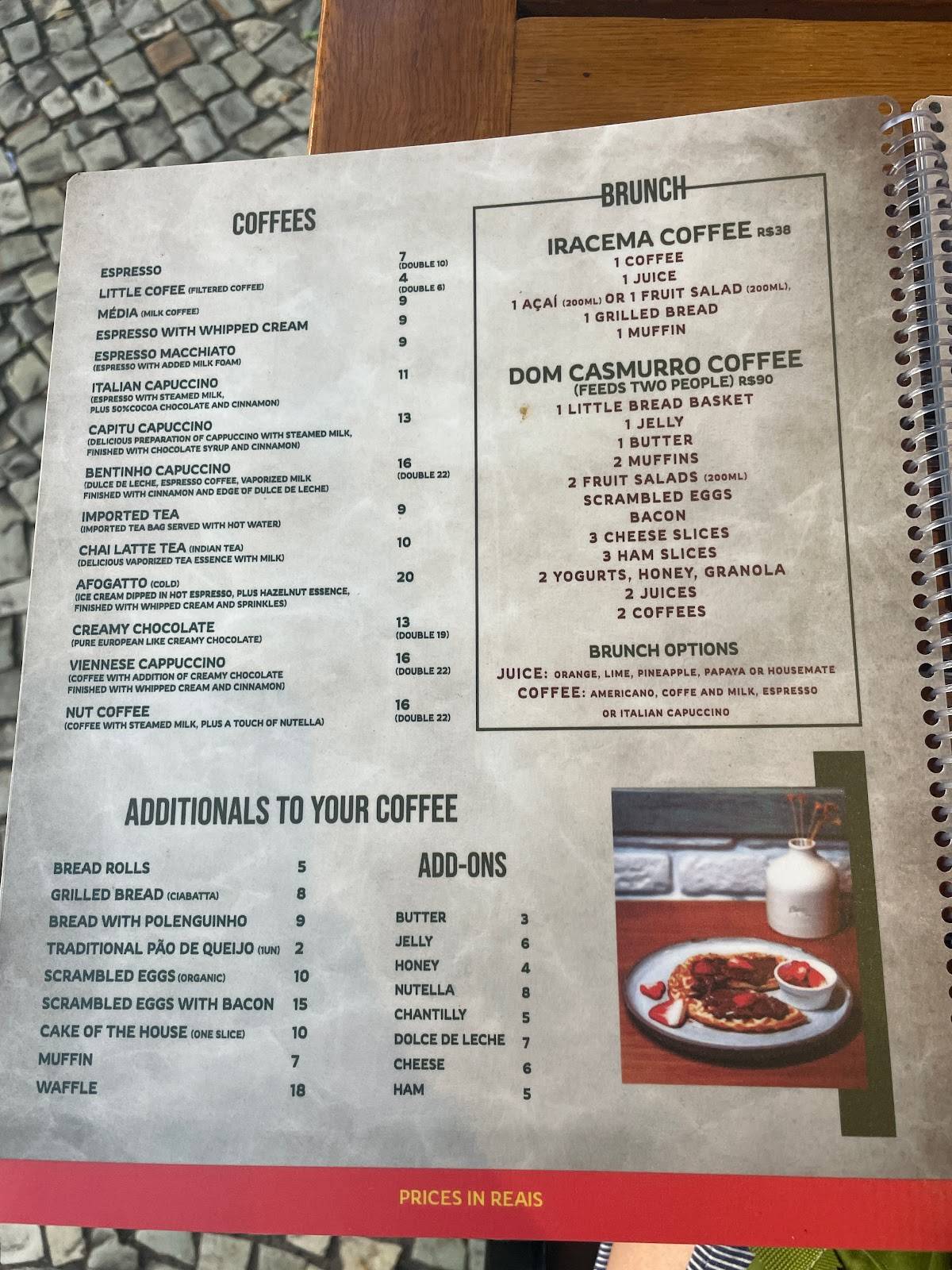 Menu em Capitu Café, Rio de Janeiro