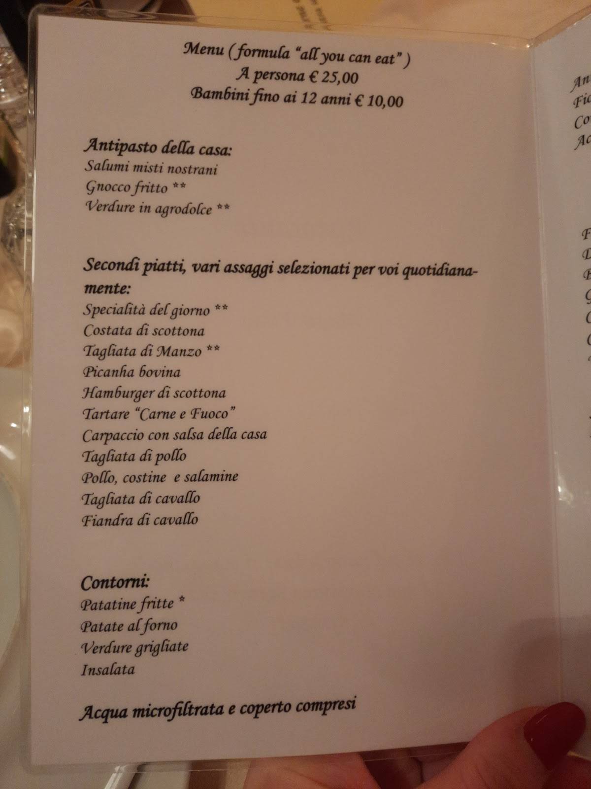Menu da Carne e Fuoco ristorante, Bovezzo