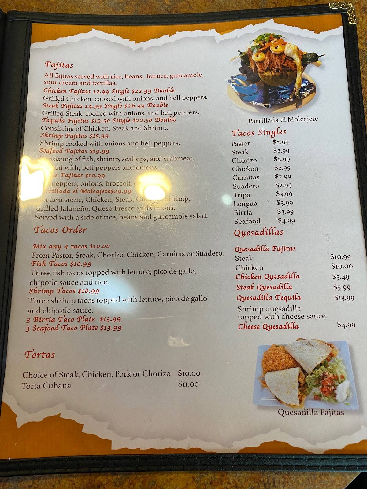 Menu at Casa Tequila Inc. Mexican Restaurant, St. Louis