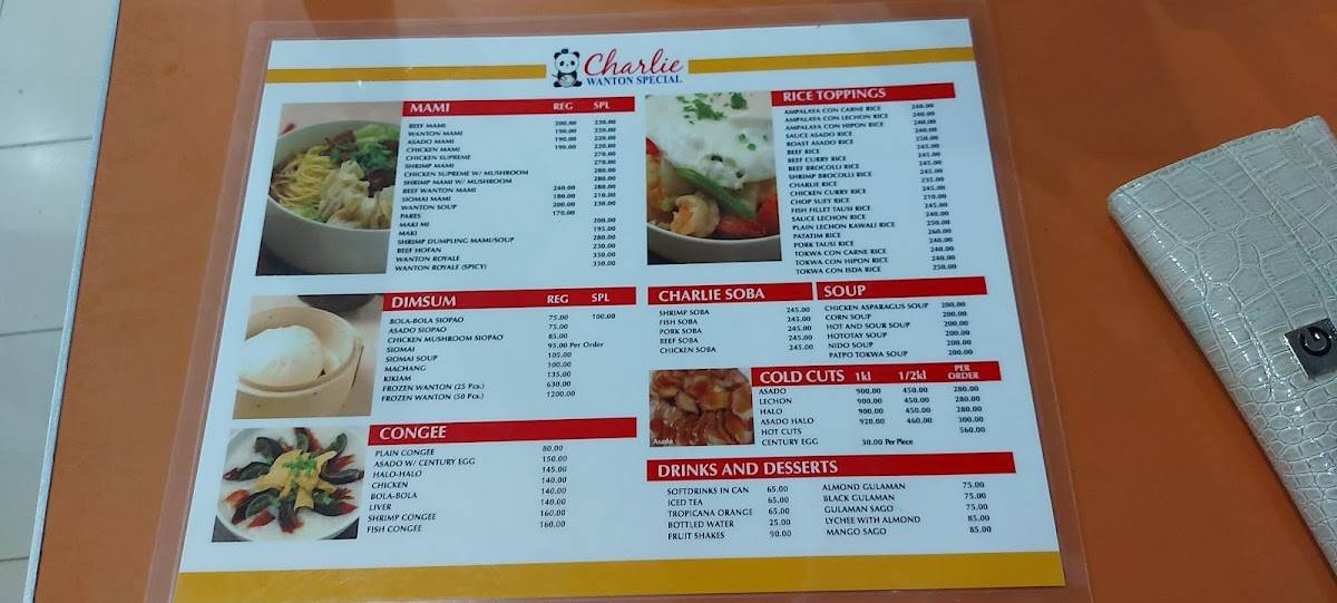 Menu at Charlie Wanton Special restaurant, Mandaluyong