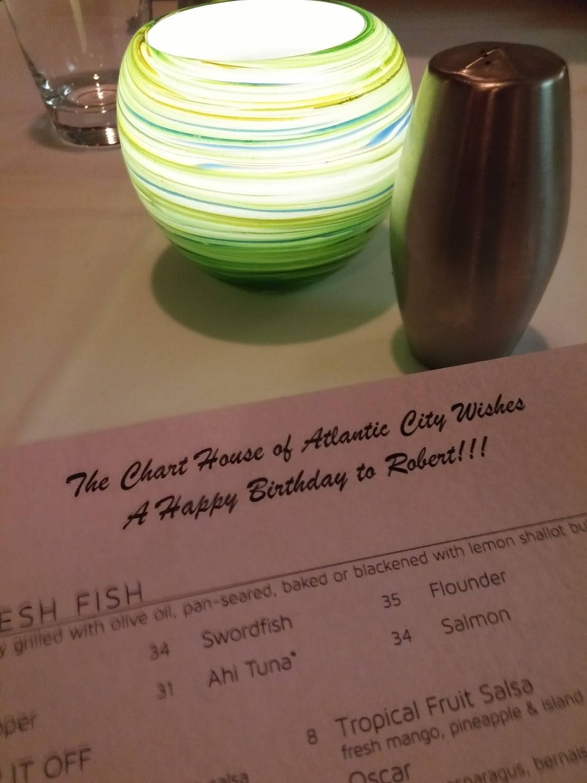 Menu at Chart House steakhouse, Atlantic City