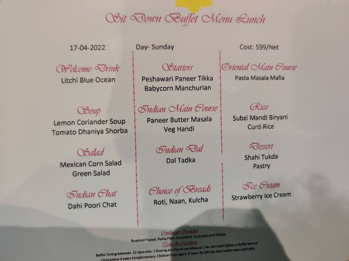 Menu at Pakwan Chennai, Chennai, 1st Floor