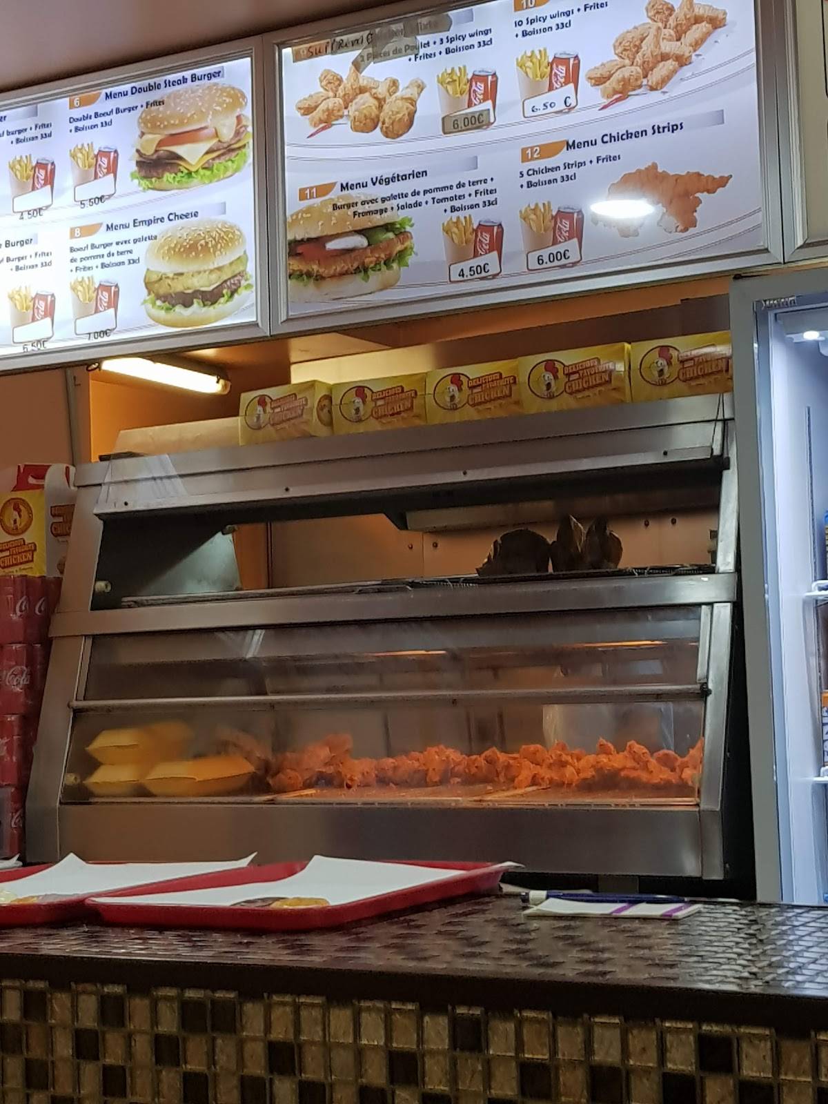 Menu au Chicken Burger restaurant, Vernon